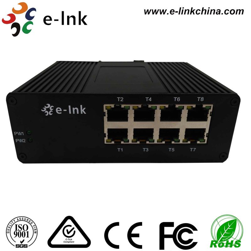 8 Port Gigabit Industrial Ethernet Media Converter Switch IEEE802.3 / ...