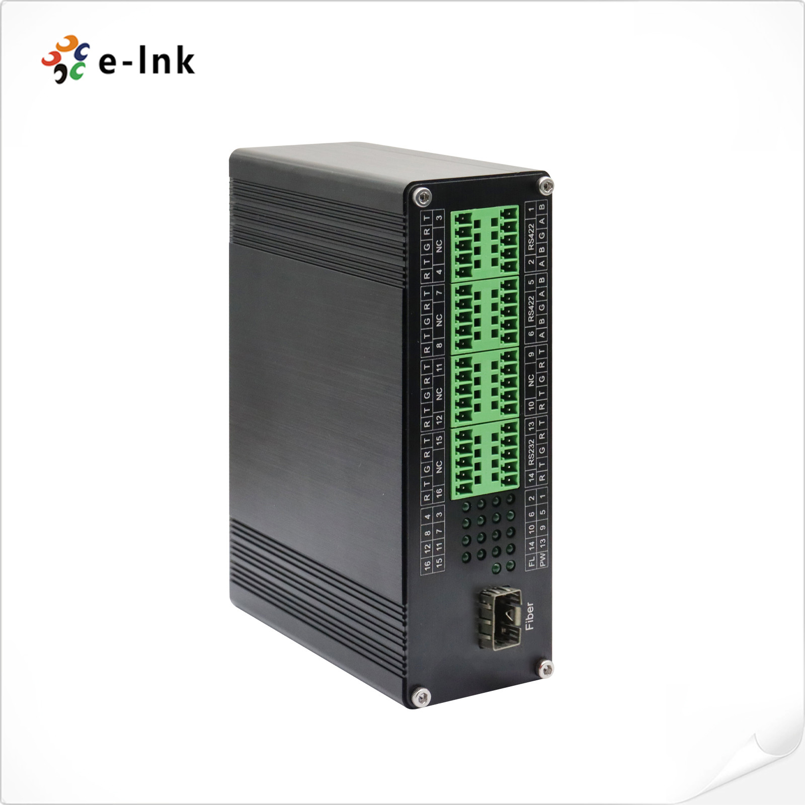 8 Channel Serial Fiber Media Converter RS232 RS485 พอร์ต SFP 0 ...